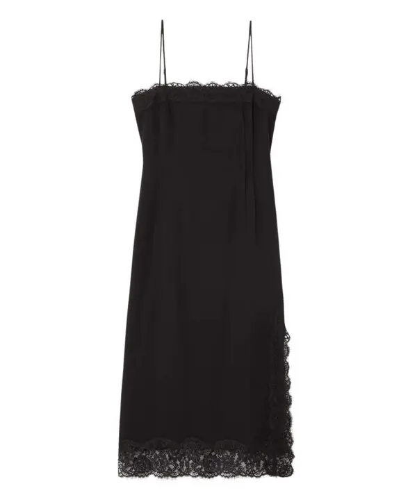 GWYN Ondine Silk Slip Dress - Black