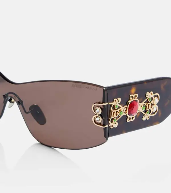 Dolce & Gabbana Embellished Rectangular Sunglasses