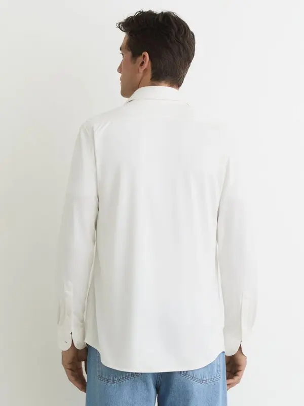 REISS Davaro Stretch-modal Cutaway-collar Shirt Regular-fit - White