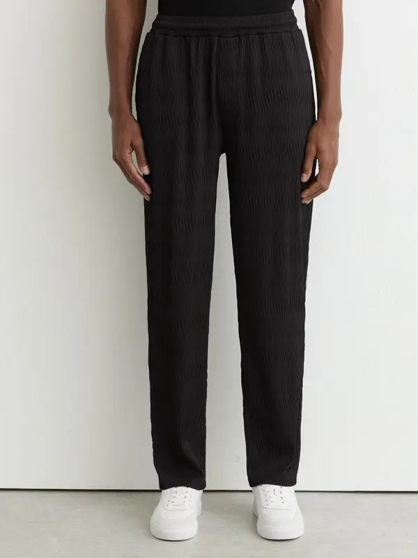 REISS Horton Wave Jacquard Drawstring Trousers