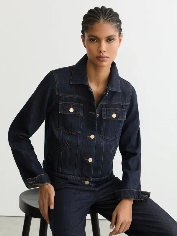 REISS Carmen Denim Trucker Jacket
