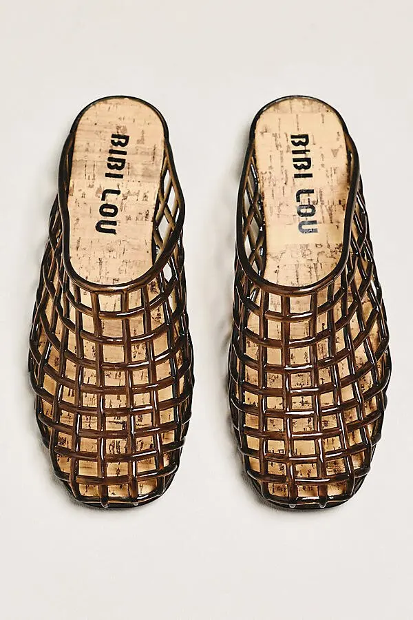 BIBI LOU Netted Jelly Mules - Black