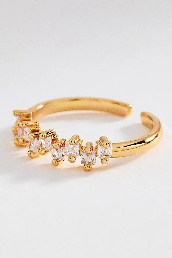 Anthropologie Pavé Crystal Rg - Gold