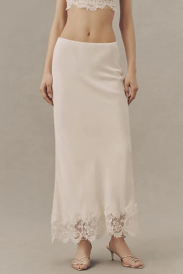 Bardot Elisan Lace Satin Maxi Skirt