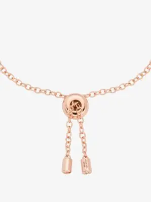 Michael Kors Logo & Cubic Zirconia Slider Bracelet - Rose Gold