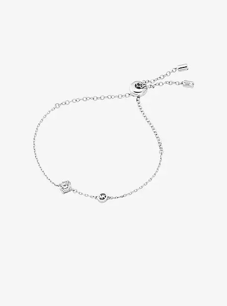 Michael Kors Logo & Cubic Zirconia Slider Bracelet - Silver