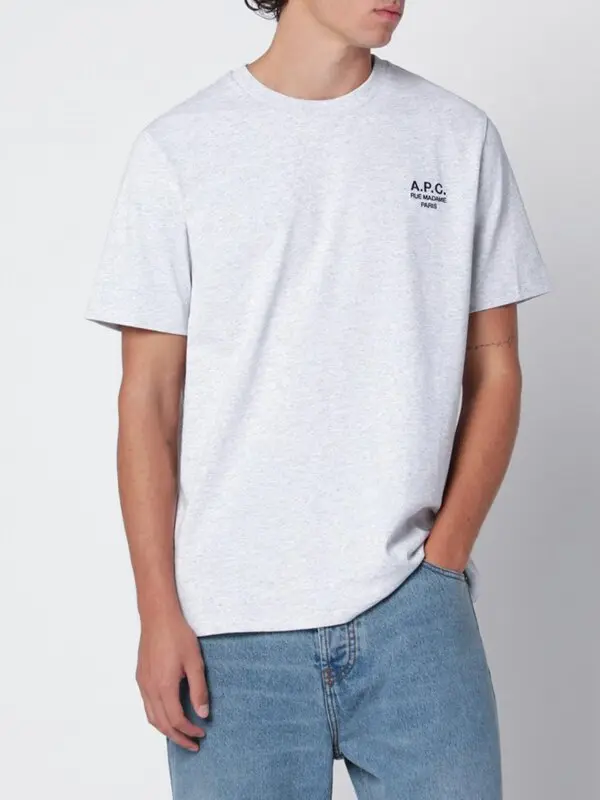 A.p.c. Crewneck T-shirt With Logo - Grey