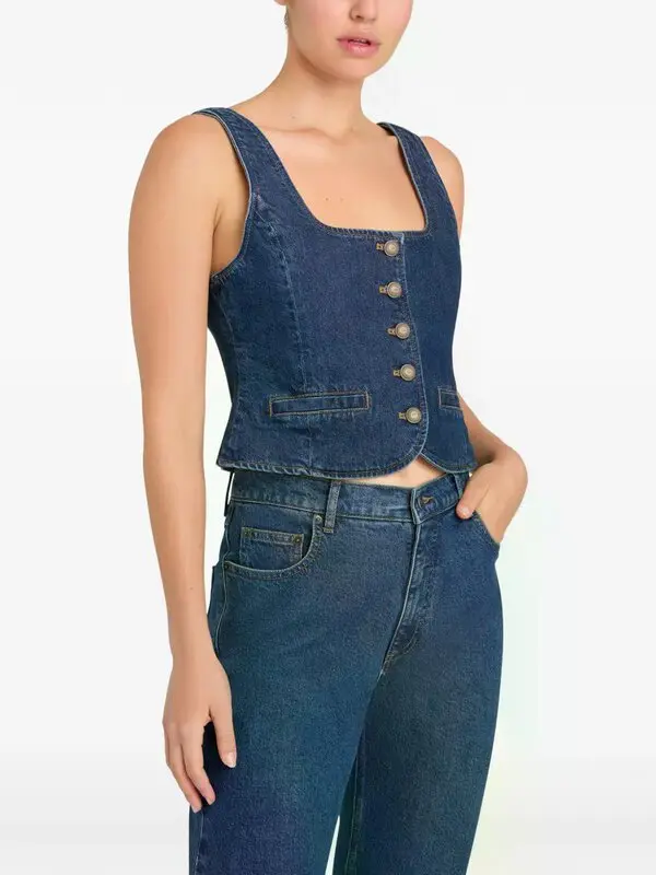 Cinq À Sept Rowena Denim Top - Blue