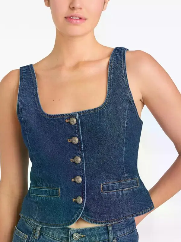 Cinq À Sept Rowena Denim Top - Blue