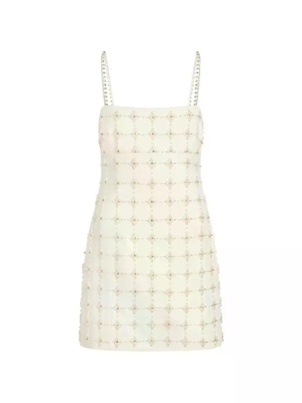 Cinq À Sept Pearl Crystal Iris Satine Mini Dress - Neutrals