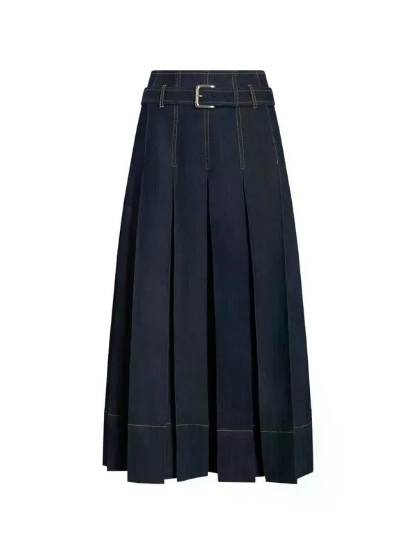 Cinq À Sept Rylee Belted Pleated Midi Skirt - Blue