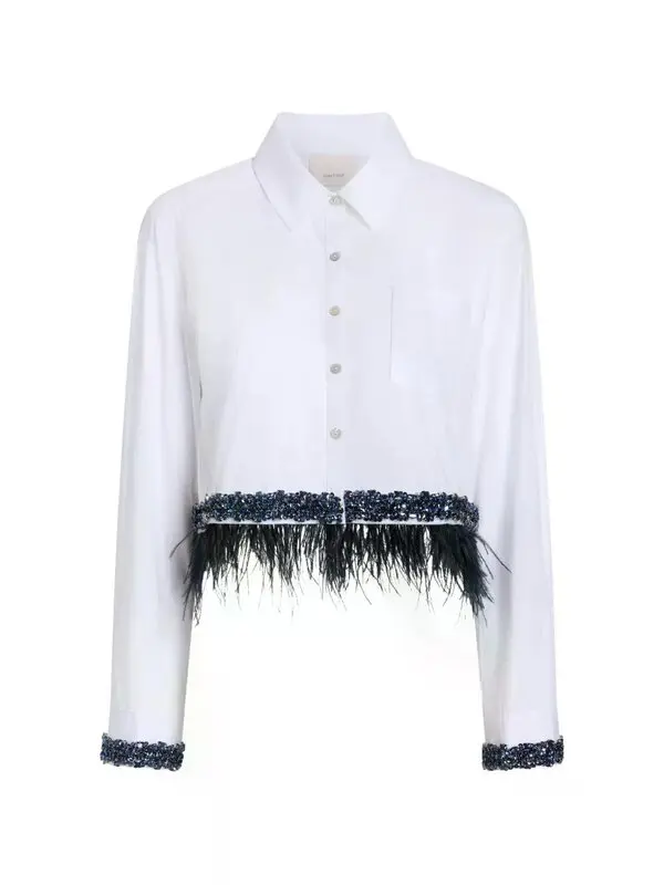 Cinq À Sept Sylvan Feather-trim Shirt - White