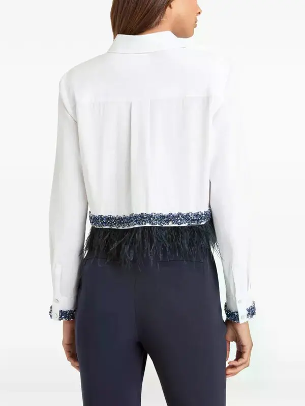 Cinq À Sept Sylvan Feather-trim Shirt - White