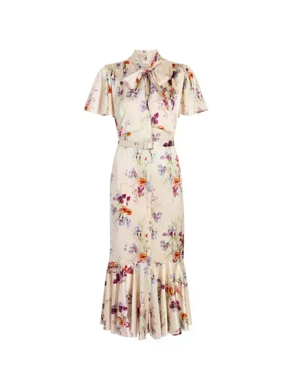 Cinq À Sept Iris Bouquet Willow Midi Dress - Neutrals