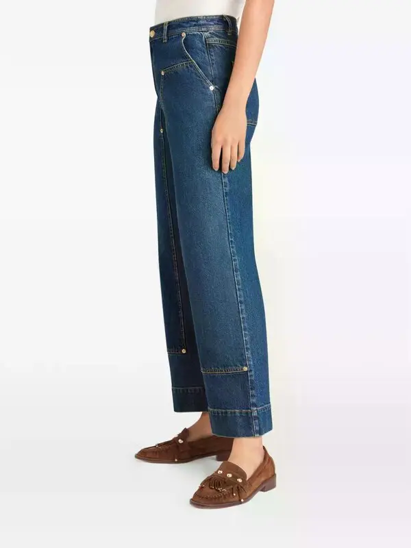 Cinq À Sept Ryker Paneled Wide Leg Jeans - Blue