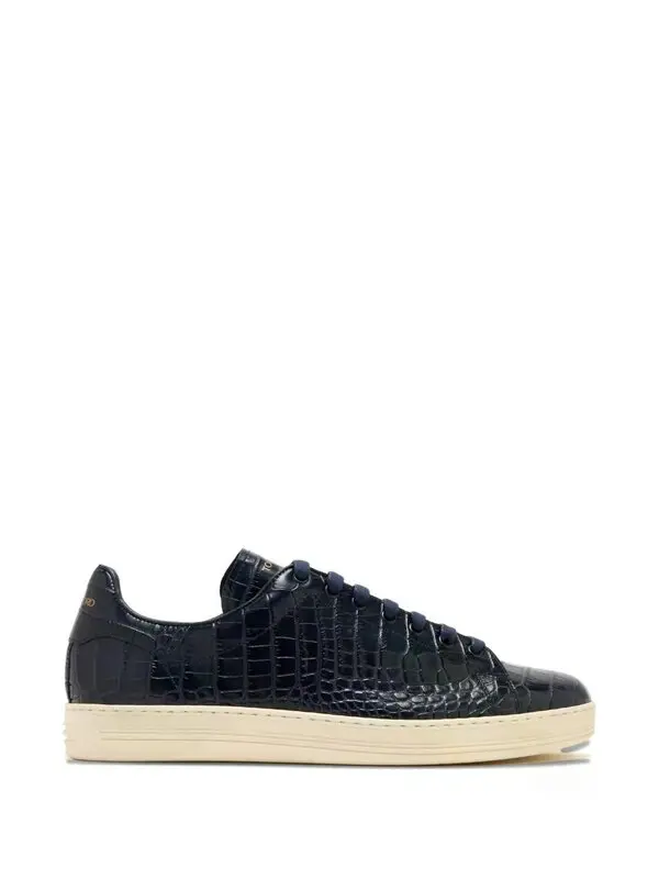 TOM FORD Warwick Alligator-print Leather Sneakers - Blue