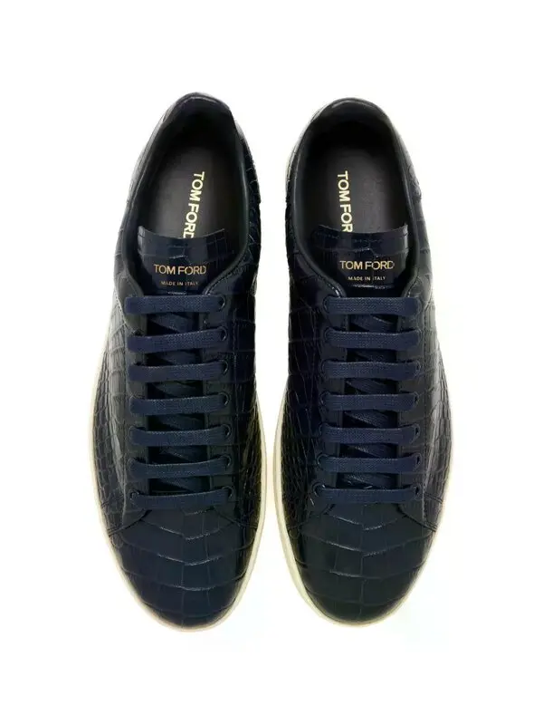 TOM FORD Warwick Alligator-print Leather Sneakers