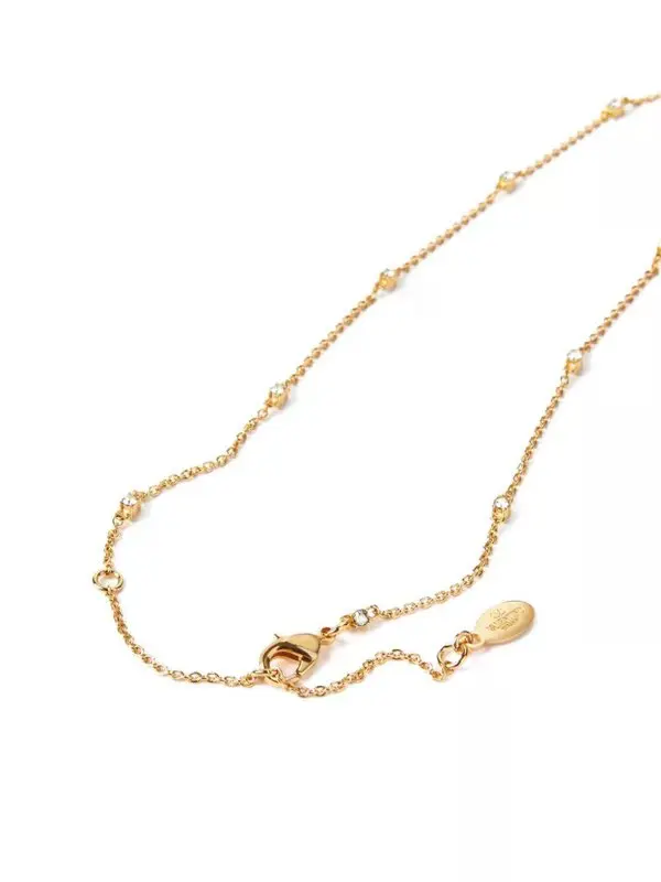 Valentino Garavani Mini Vlogo Signature Necklace With Swarovski Crystals