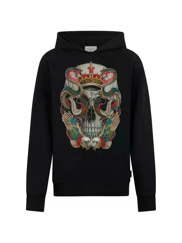 Philipp Plein Rhinestone Skull Hoodie