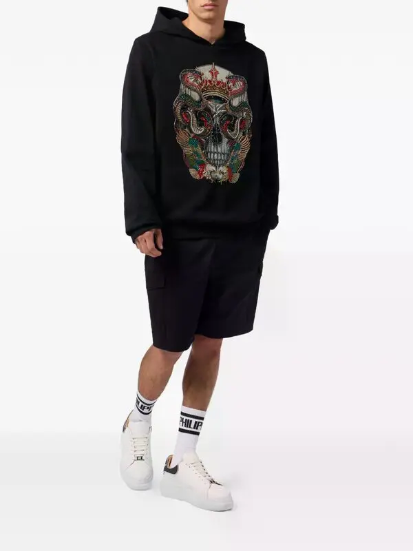 Philipp Plein Rhinestone Skull Hoodie