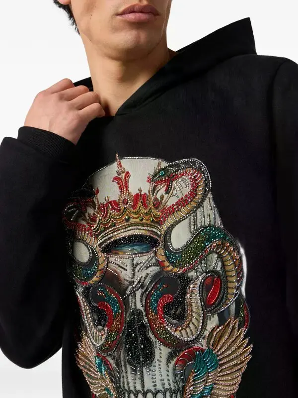 Philipp Plein Rhinestone Skull Hoodie