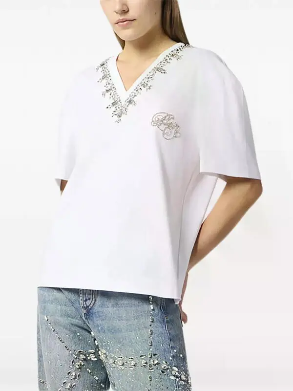Philipp Plein Embroidered V-neck T-shirt