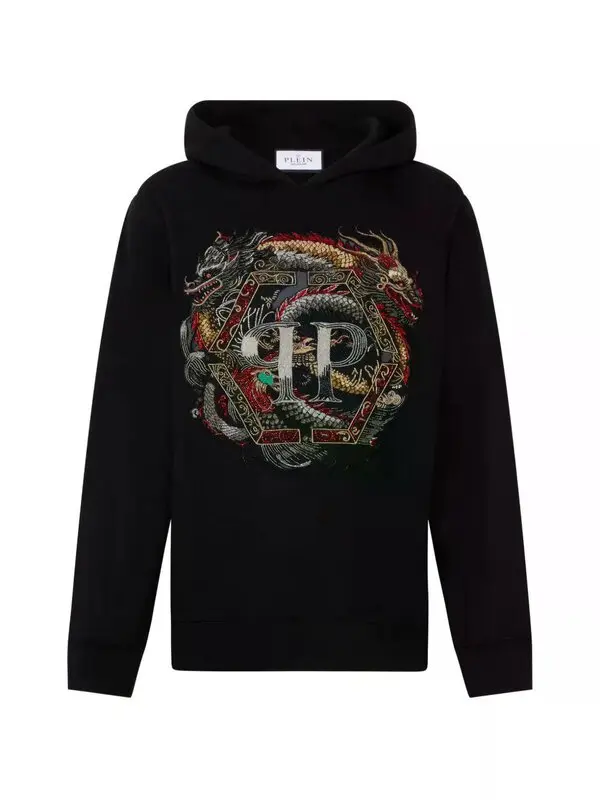 Philipp Plein Dragon-graphic Hoodie - Black