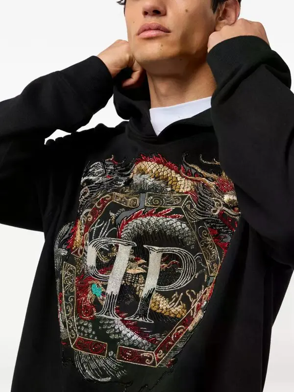 Philipp Plein Dragon-graphic Fleece Hoodie