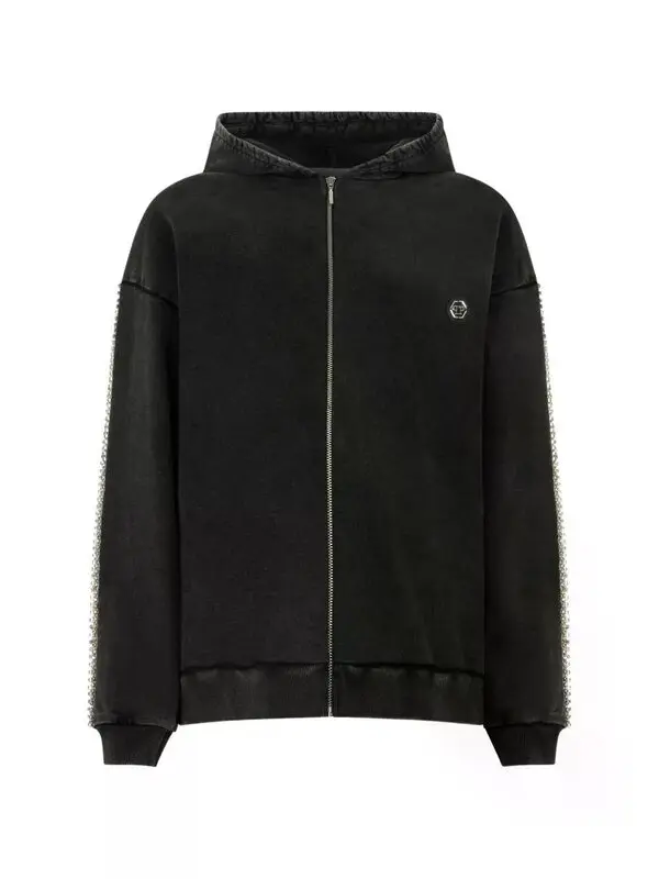 Philipp Plein Strass Zip Hoodie - Black