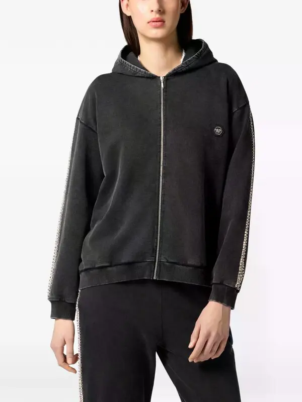 Philipp Plein Strass Zip Hoodie - Black