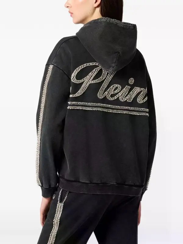 Philipp Plein Strass Zip Hoodie - Black