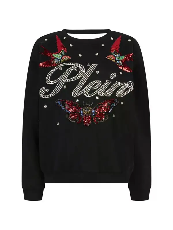 Philipp Plein Open Back Embellished Sweatshirt