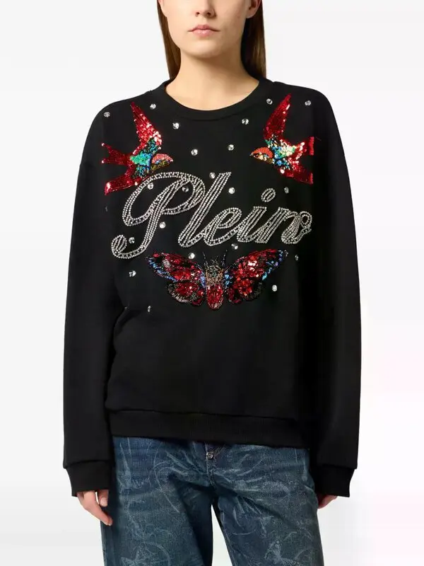 Philipp Plein Open Back Embellished Sweatshirt