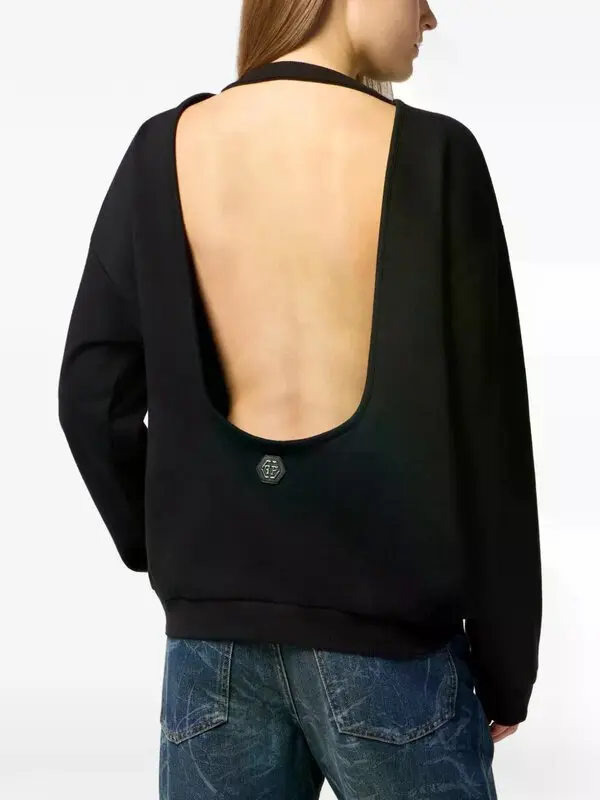 Philipp Plein Open Back Embellished Sweatshirt