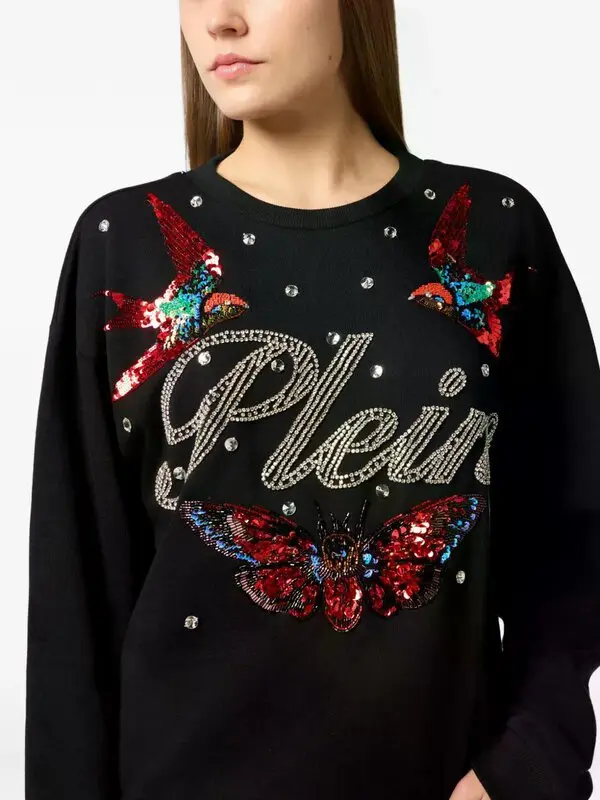 Philipp Plein Open Back Embellished Sweatshirt