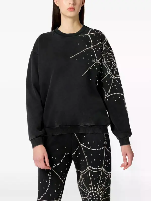 Philipp Plein Spiderweb Strass Sweatshirt