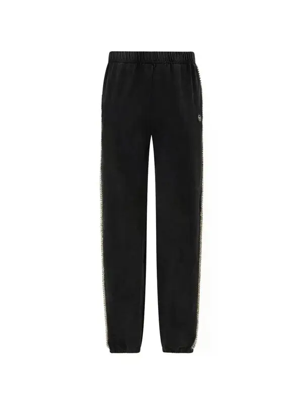 Philipp Plein Strass Embellished Cotton Joggers - Black
