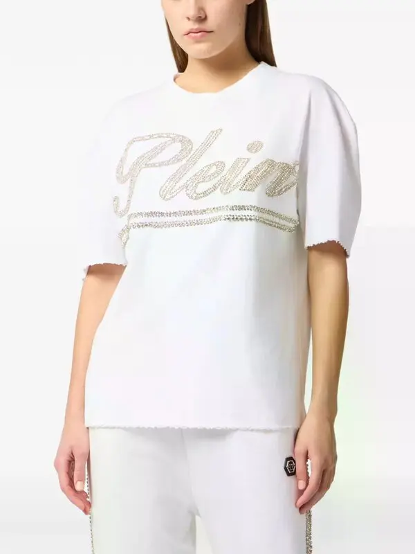 Philipp Plein Logo-strass T-shirt - White