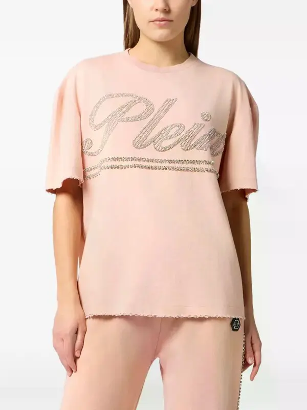 Philipp Plein Logo-strass T-shirt - Pink