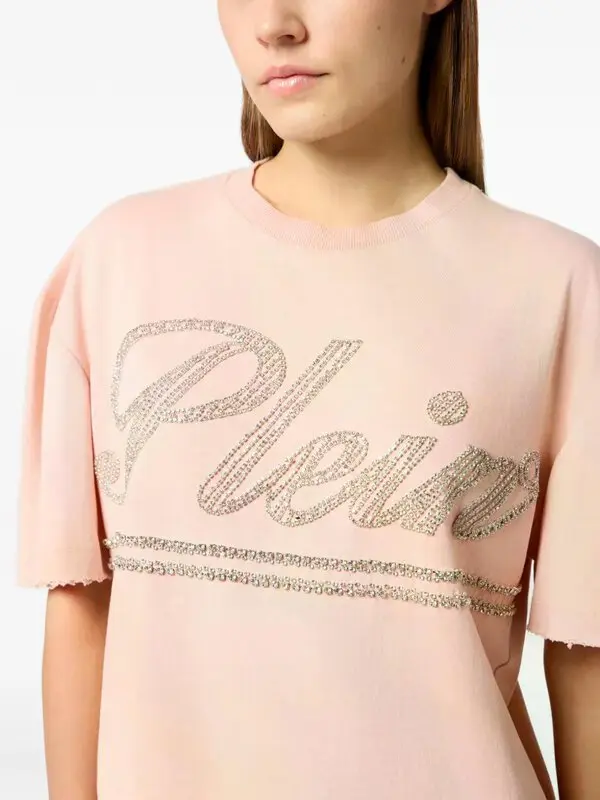 Philipp Plein Logo-strass T-shirt - Pink