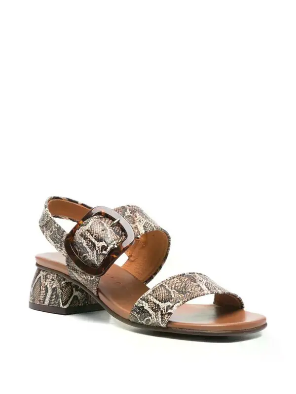 Chie Mihara Buckle Snake-print Sandals