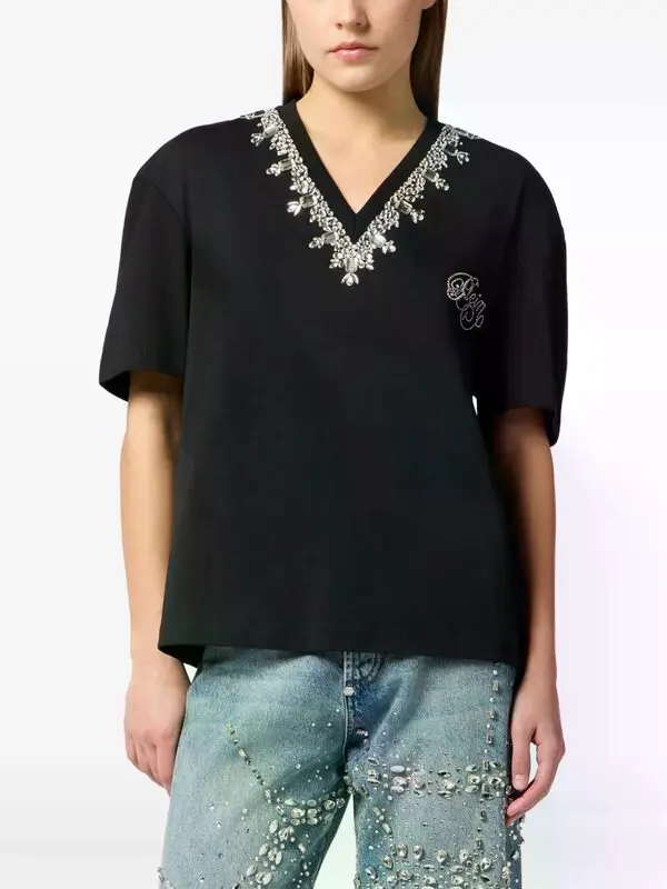Philipp Plein Crystal-embellished T-shirt - Black