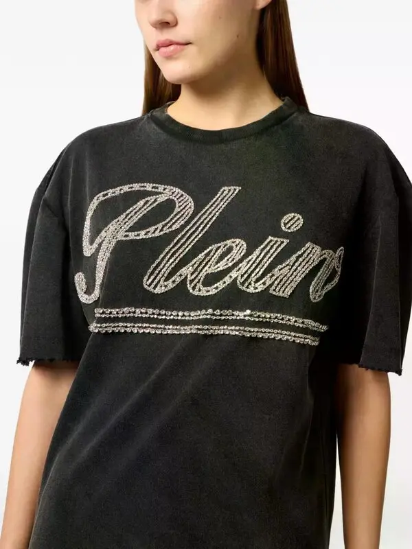 Philipp Plein Logo-strass T-shirt - Black