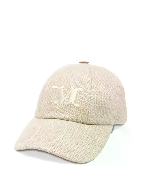 Max Mara Initial Embroidered Cap - Neutrals