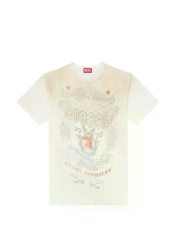 DIESEL® T-shirt With Crest Graphic - Neutrals
