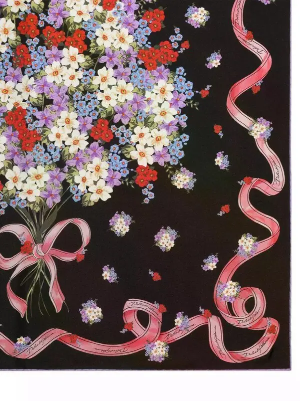 Dolce & Gabbana Small Floral-print Silk Twill Scarf