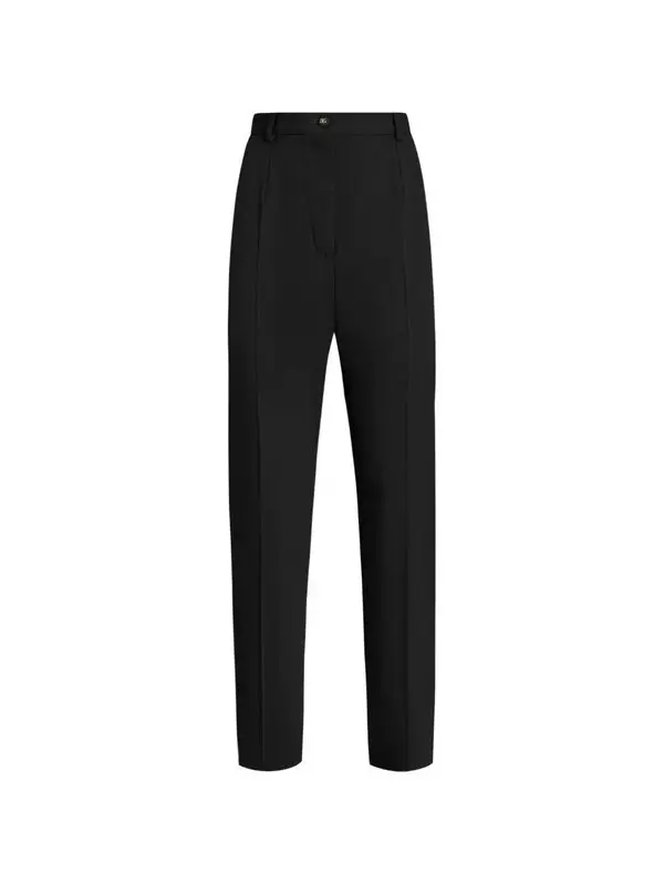 Dolce & Gabbana Wool Cigarette Trousers - Black