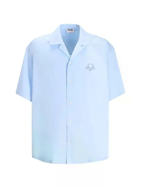 Moschino Embroidered Short-sleeve Shirt - Blue