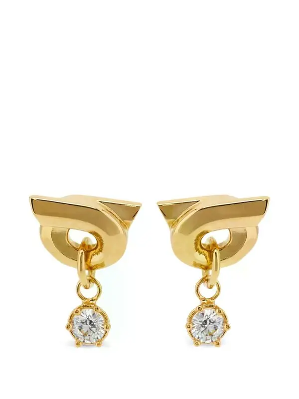 FERRAGAMO Gancini Earrings With Pendant - Gold