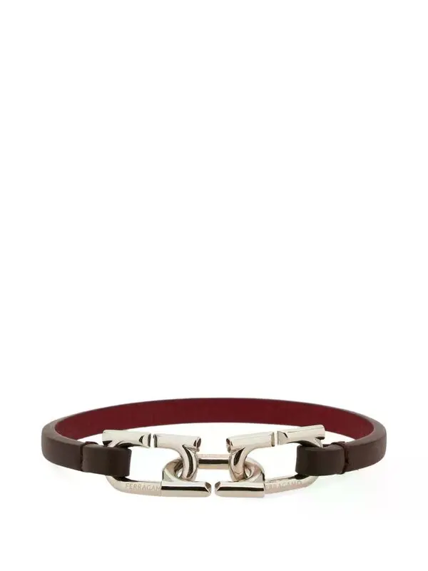 FERRAGAMO Bicolor Gancini Bracelet - Silver